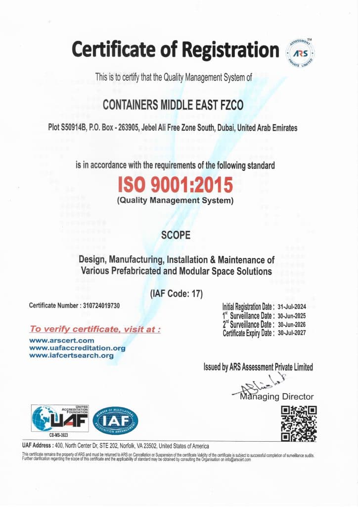 ISO Certified Home & Office Containers I ContainersME